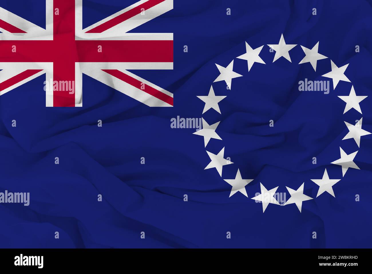 Flag of Cook Islands, Fabric flag of Cook Islands. Cook Islands ...