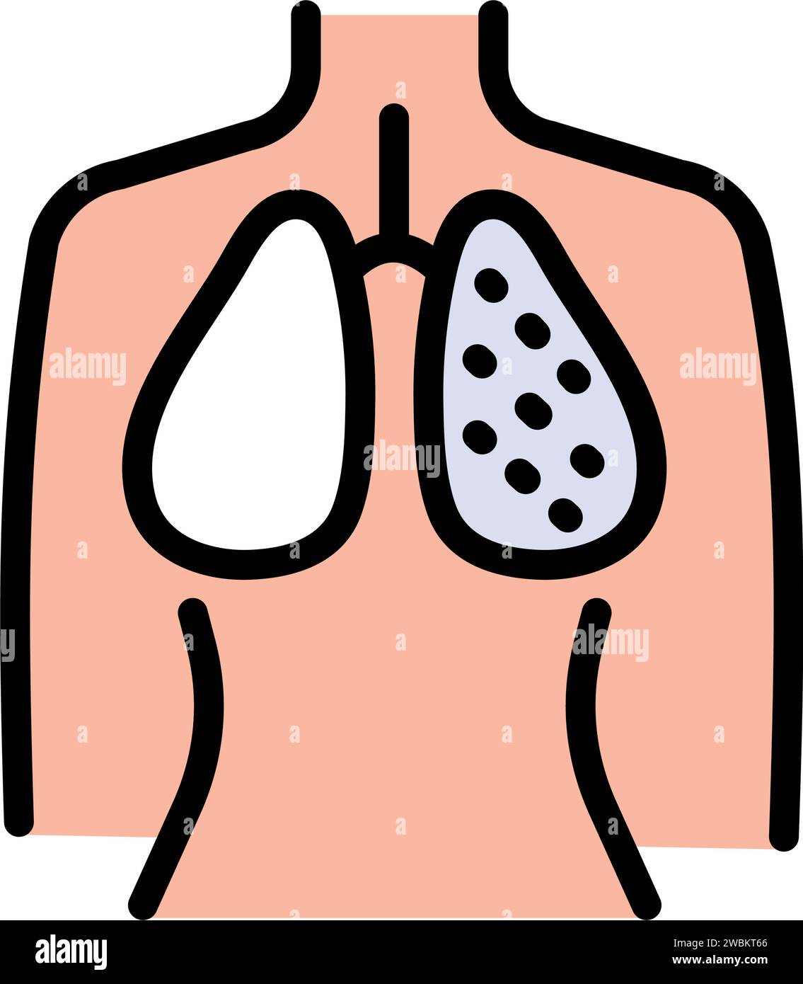 Human lungs color icon. Simple line illustration. Respiratory system ...