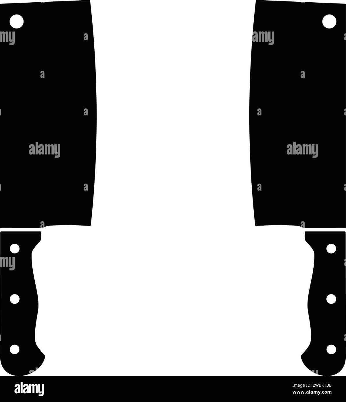 kitchen knife silhouette. Meat cutting knives. Vector illustration ...