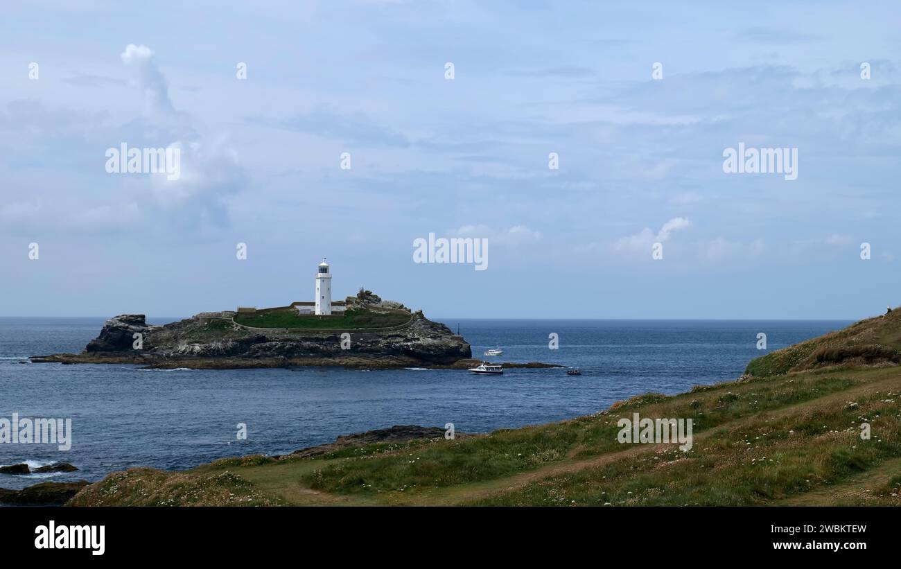 19th-century Godrevy Lighthouse, Cornwall,England,UK Stock Photo - Alamy