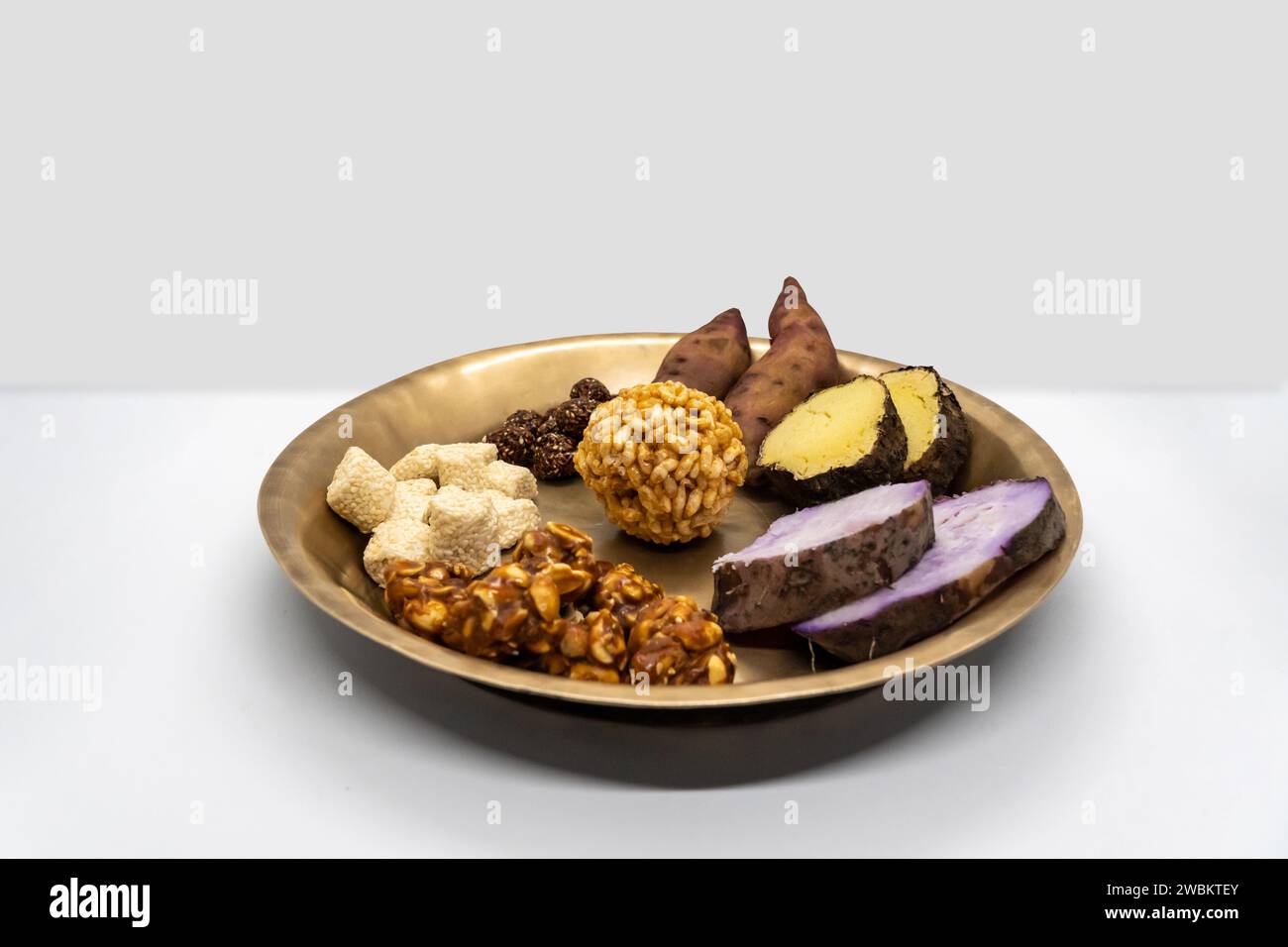 Maghe Sankranti Makar Festival Celebration Food Plate of Muri Ladoo ...