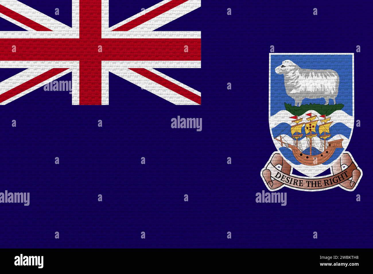 Flag of Falkland Islands, Fabric flag of Falkland Islands. Falkland ...