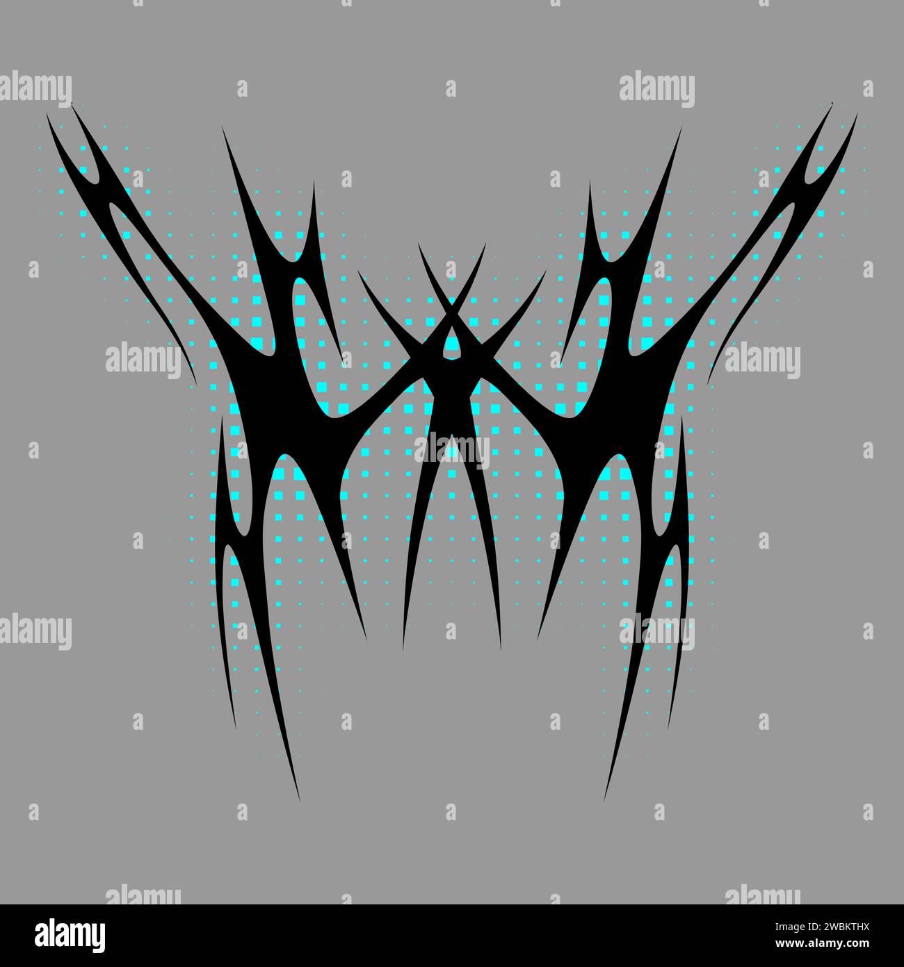 Cyber sigilism design. Neo tribal gothic style tattoo Stock Vector ...