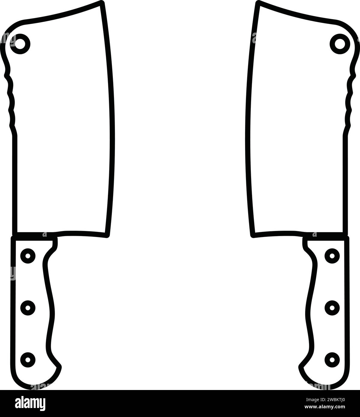 kitchen knife line silhouette. Meat cutting knives. Vector illustration ...