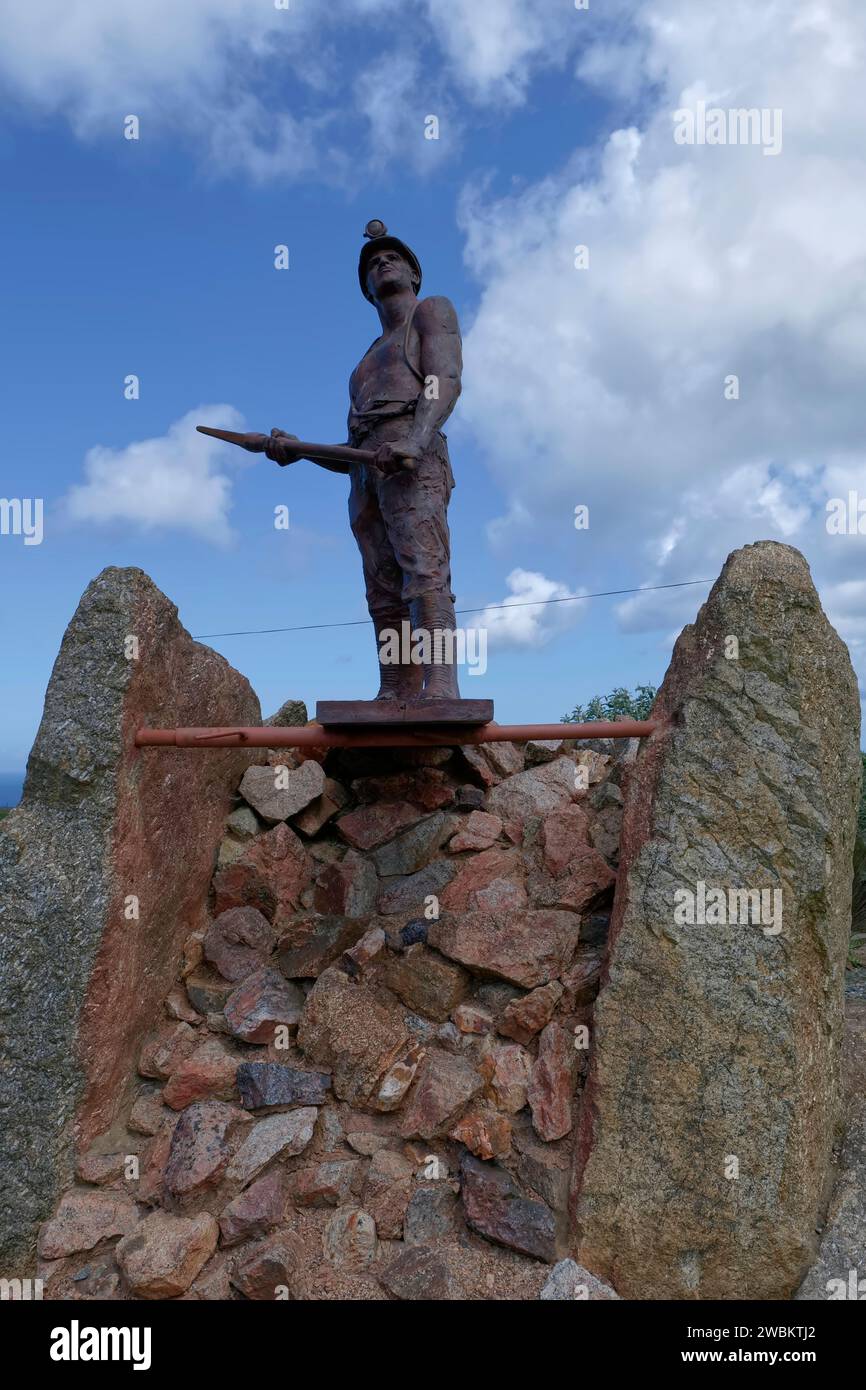 The St Just Miner's Statue by sculptor Colin Caffell, Cornish Tin Miner ...