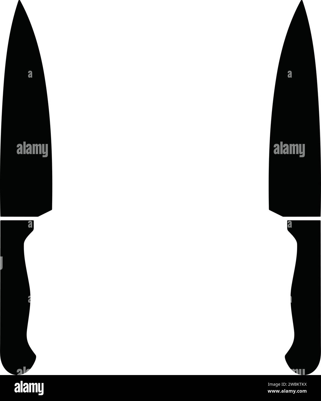 kitchen knife silhouette. Meat cutting knives. Vector illustration ...