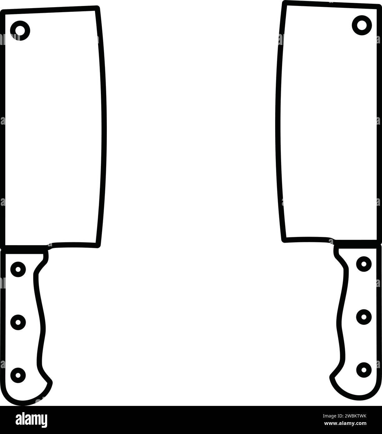 kitchen knife line silhouette. Meat cutting knives. Vector illustration ...