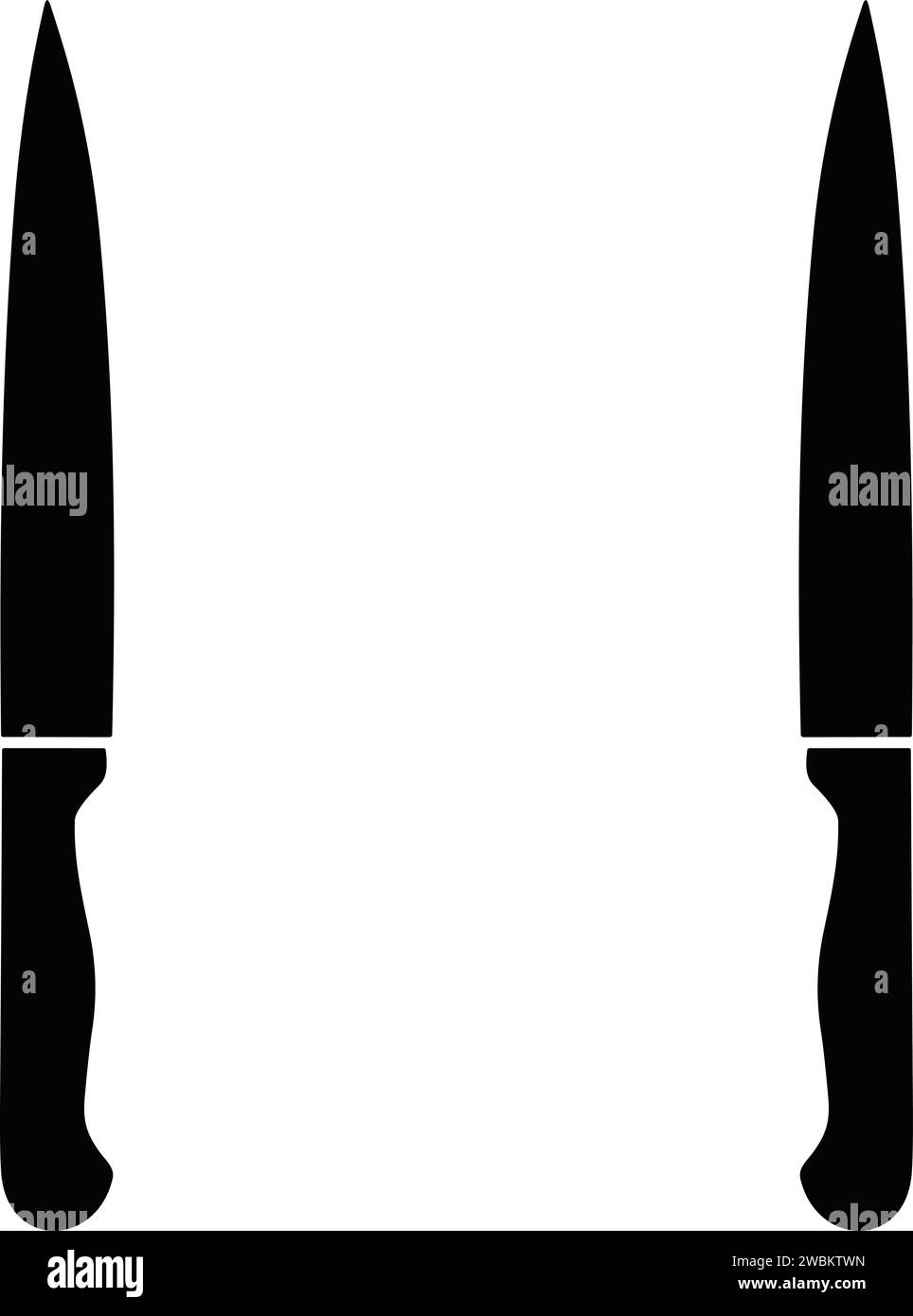 kitchen knife silhouette. Meat cutting knives. Vector illustration ...