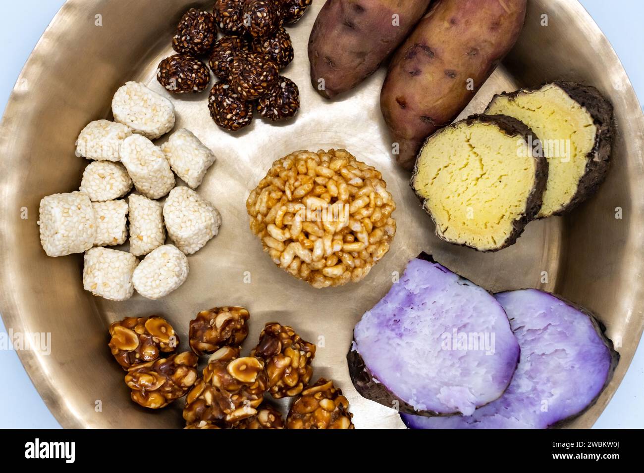 Maghe Sankranti Makar Festival Celebration Food Plate of Muri Ladoo ...