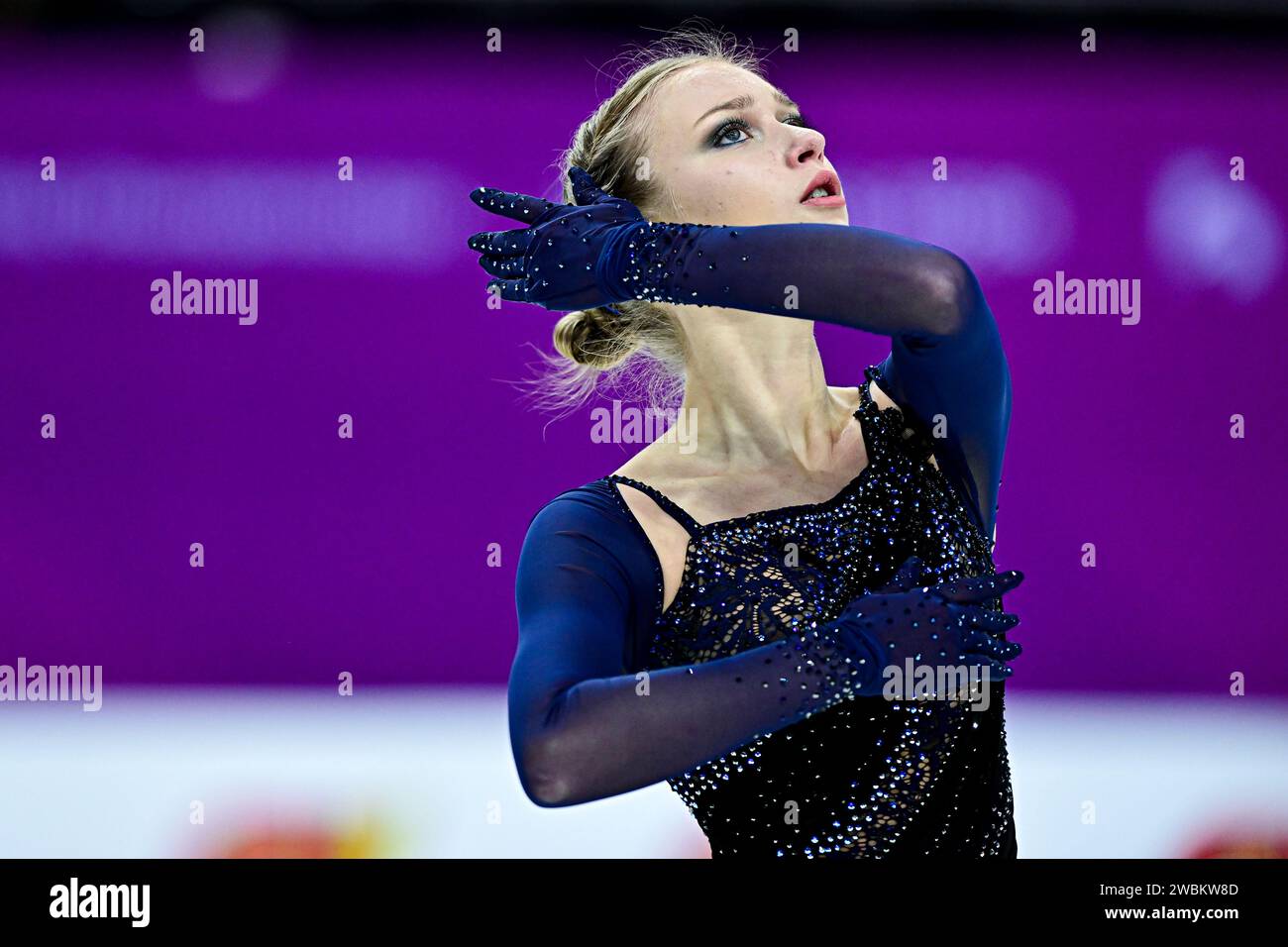 Alexandra FEIGIN (BUL), during Women Short Program, at the ISU European ...