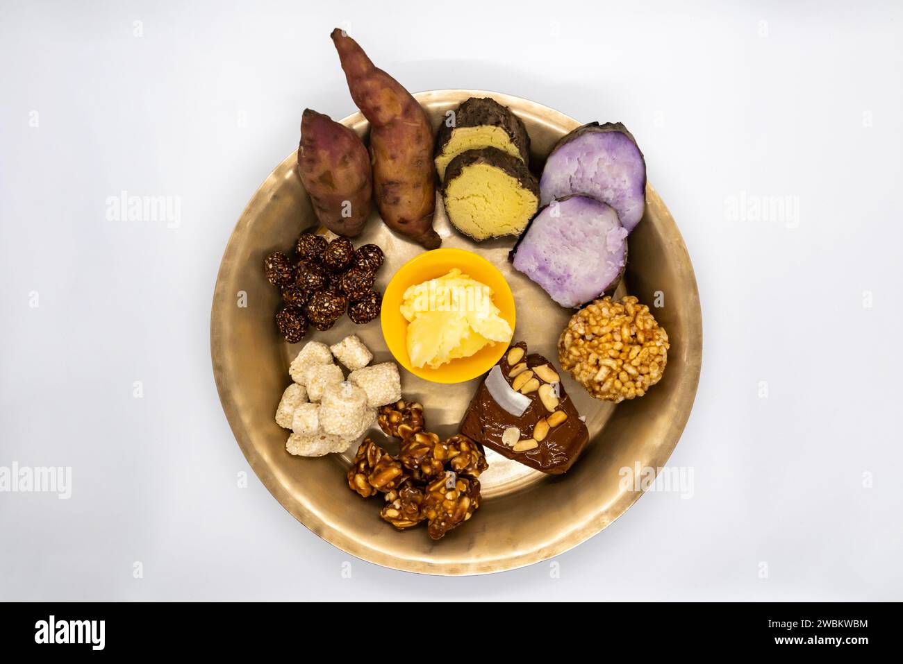 Maghe Sankranti Makar Festival Celebration Food Plate of Muri Ladoo ...