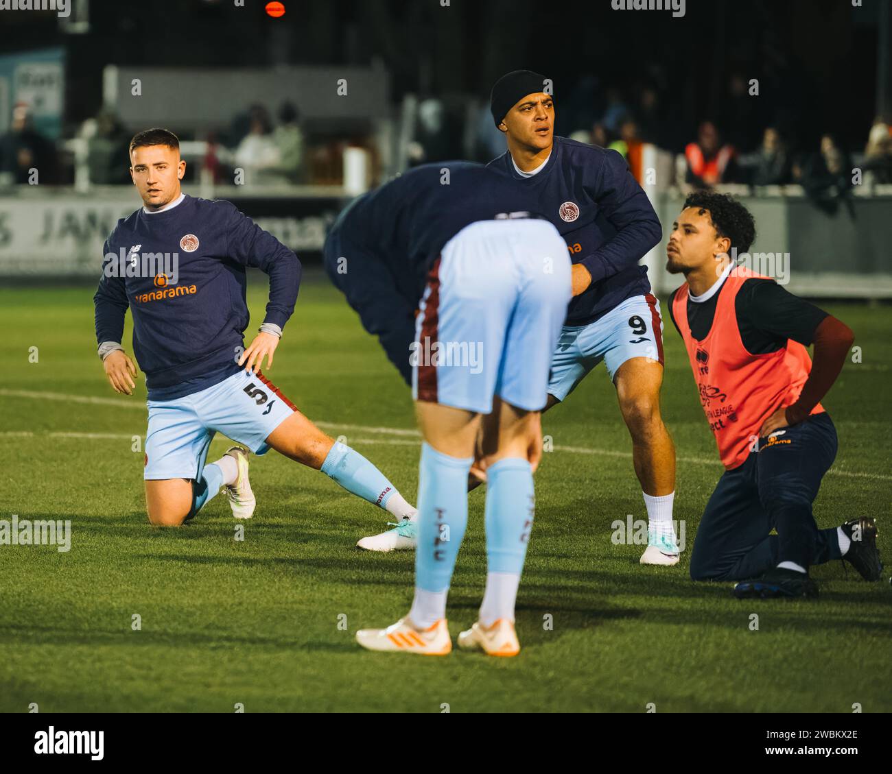 dan ball and Nathaniel Jarvis warm up before the game Stock Photo - Alamy