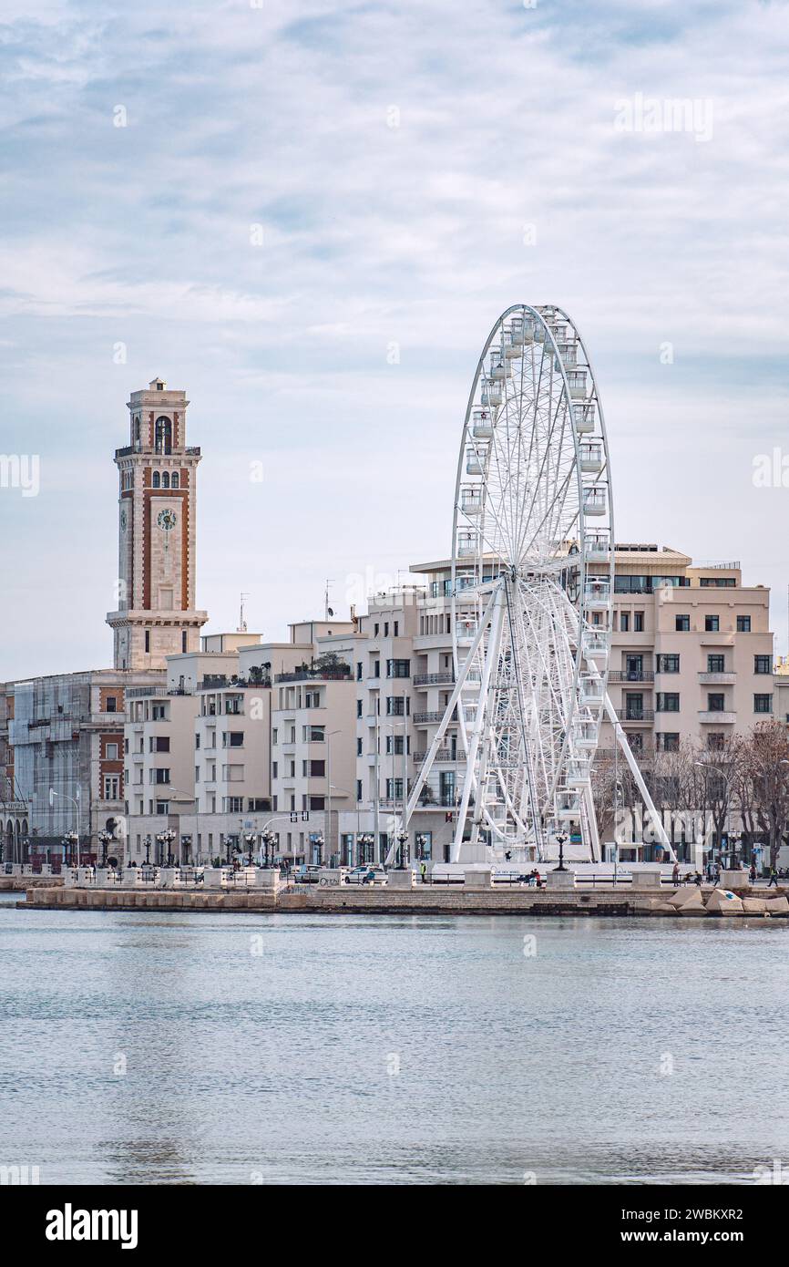 Panorama of Bari, Puglia or Apulia, southern Italy with Mediterranean ...