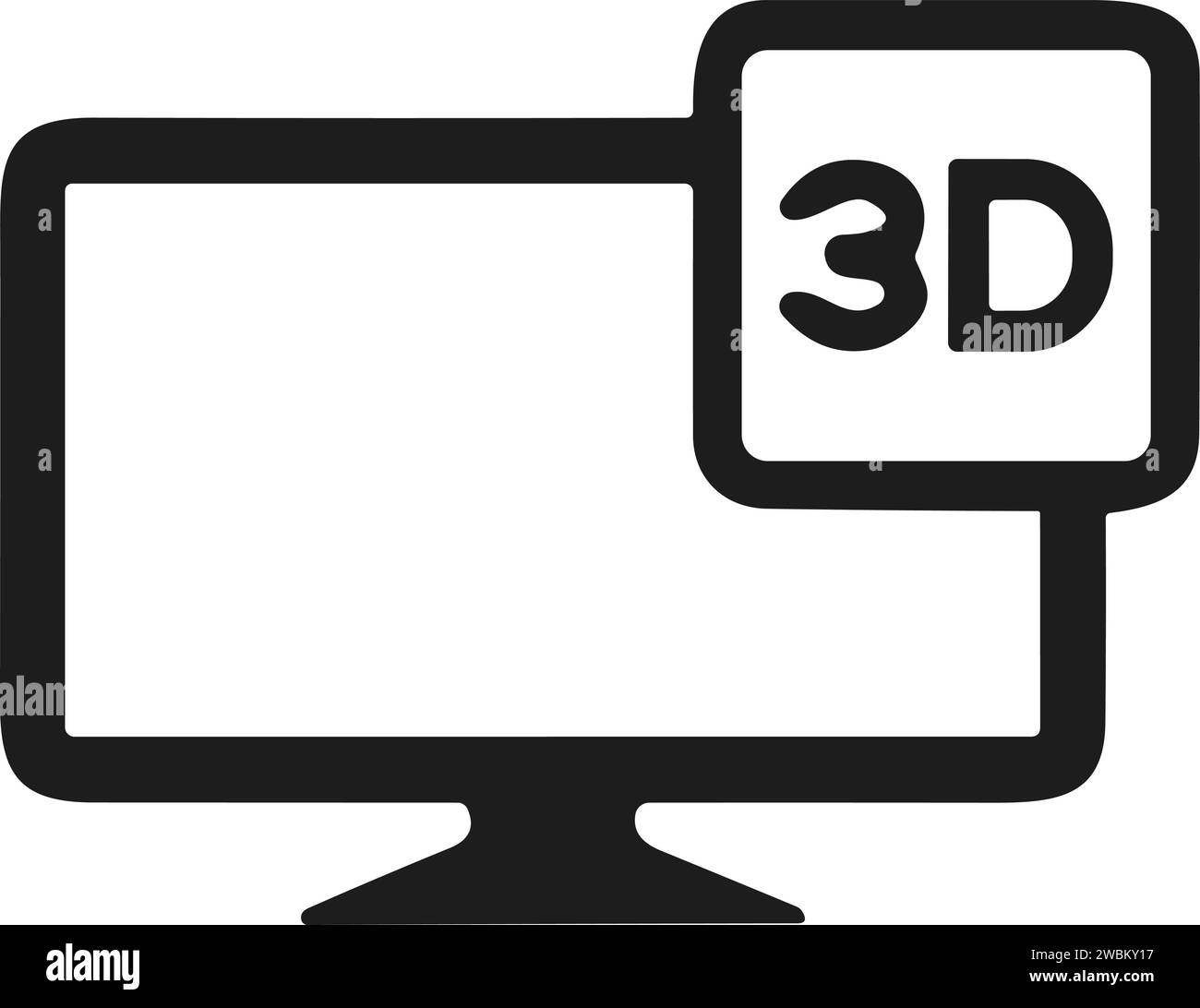 Screen or LCD or TV video resolution icon. Monitor size symbol. 3d, screen and TV quality ...