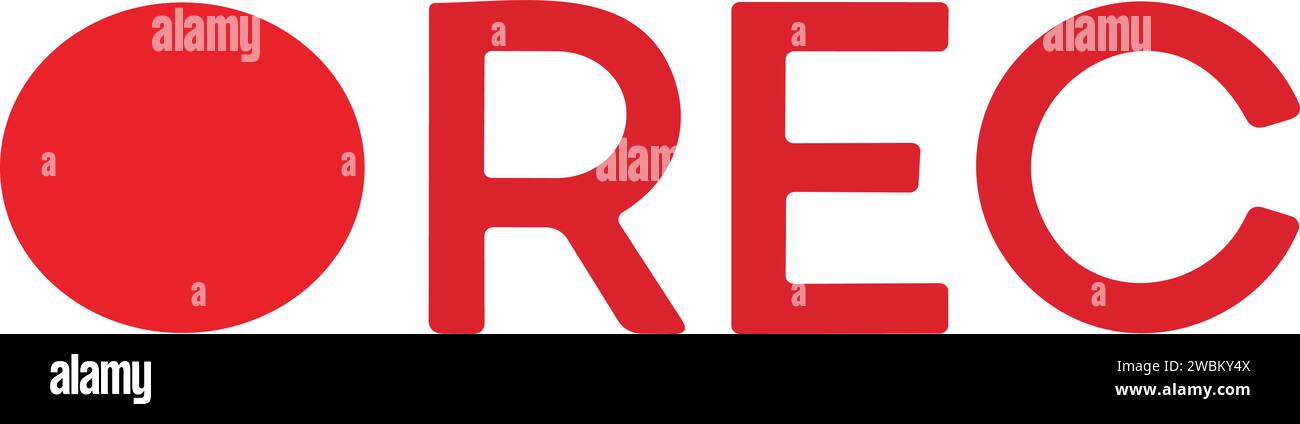 Recording sign icon. Red logo camera video recording symbol, rec icon ... Recording sign icon. Red logo camera video recording symbol, rec icon ...