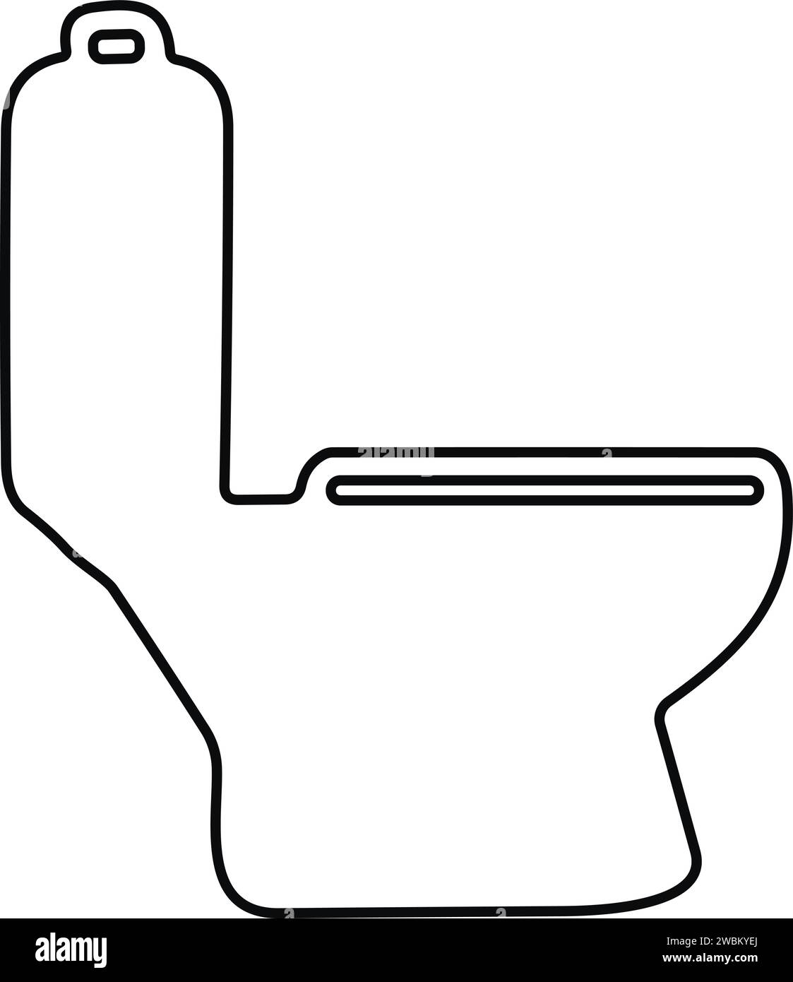 Toilet line icon bowl sanitaryware vector bathroom. Bidet toilet icon ...