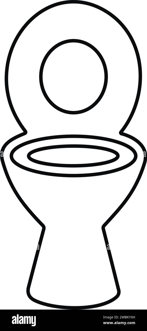 Toilet line icon bowl sanitaryware vector bathroom. Bidet toilet icon ...