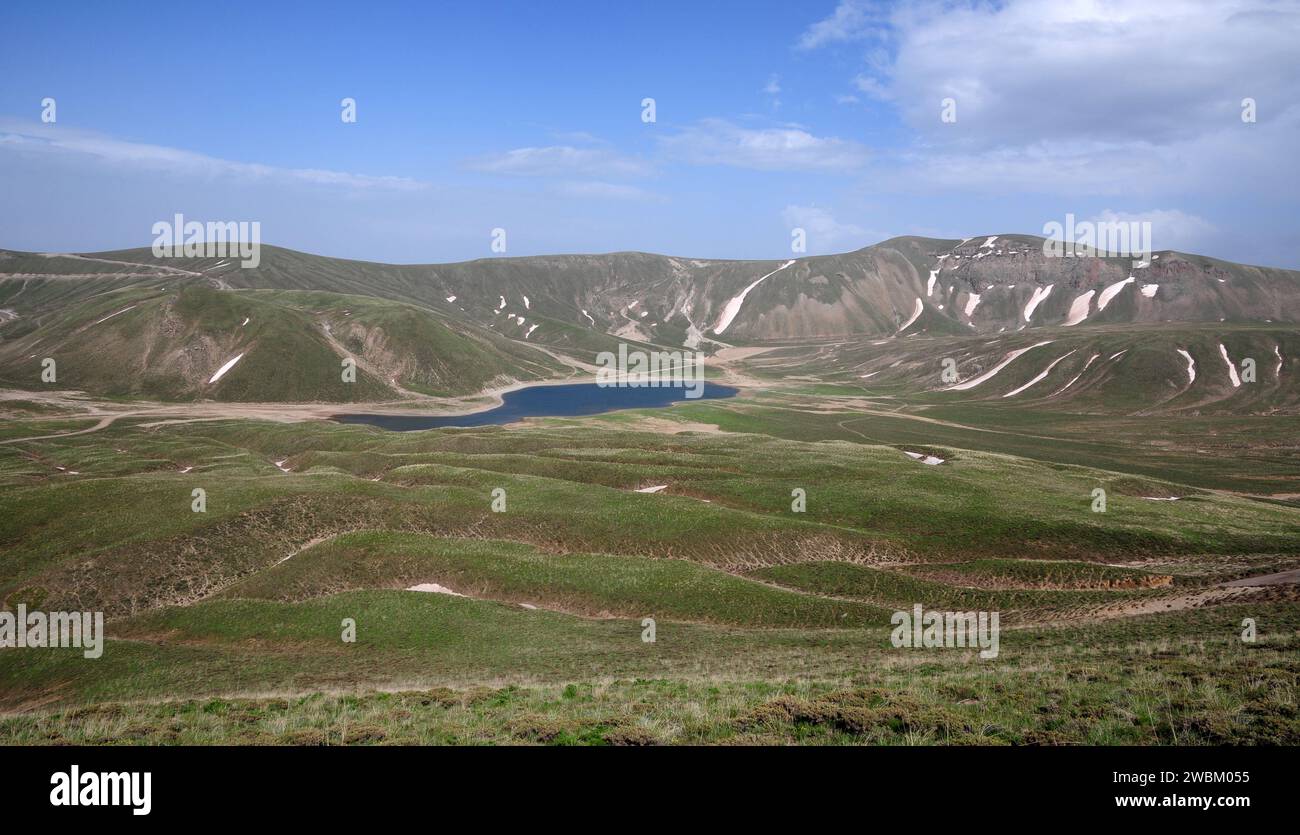 Located in Bitlis, Turkey, Mount Nemrut and its crater lakes are a very ...
