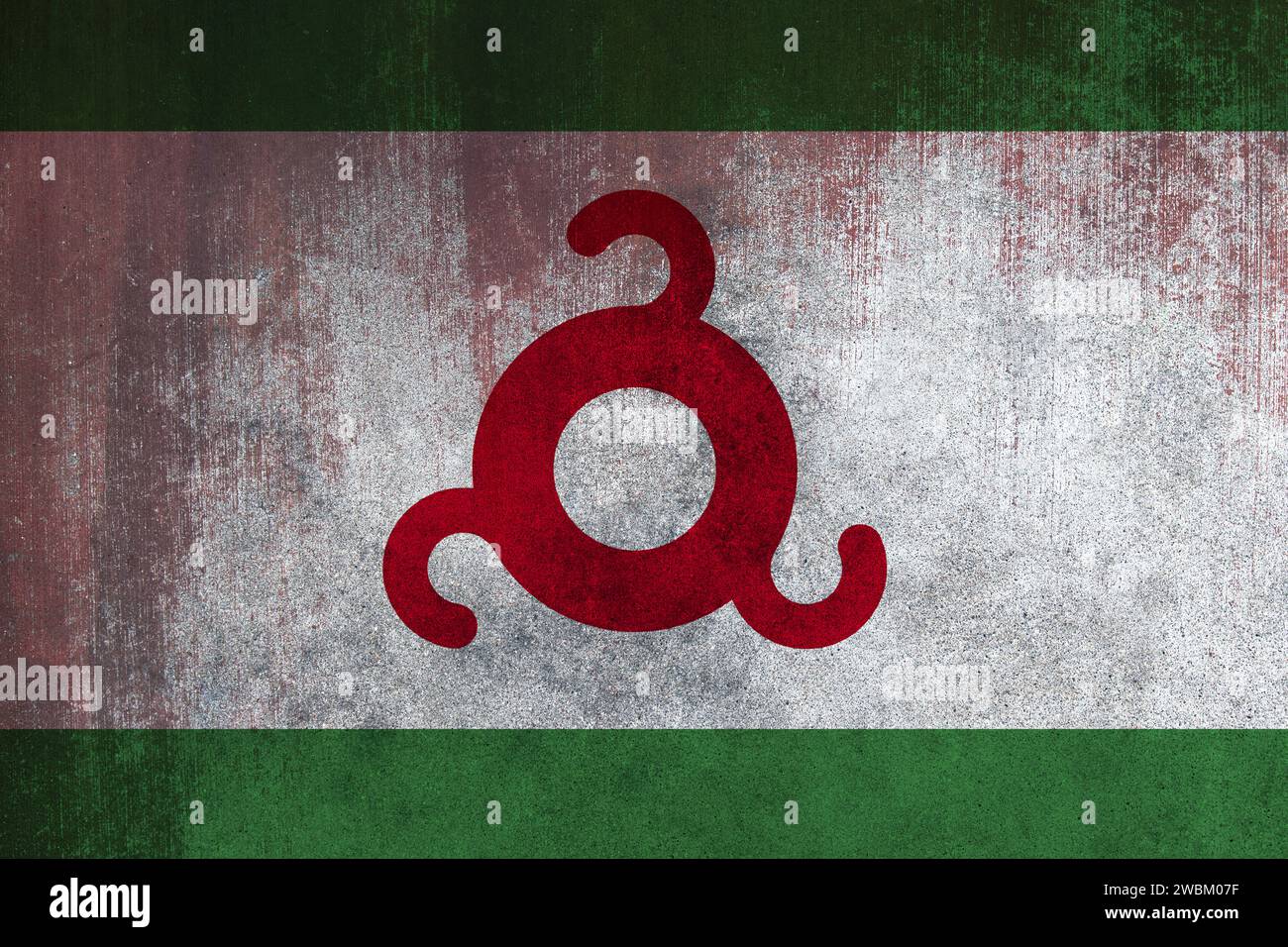 Fabric and texture Flag of Ingushetia, flag of Ingushetia Stock Photo ...