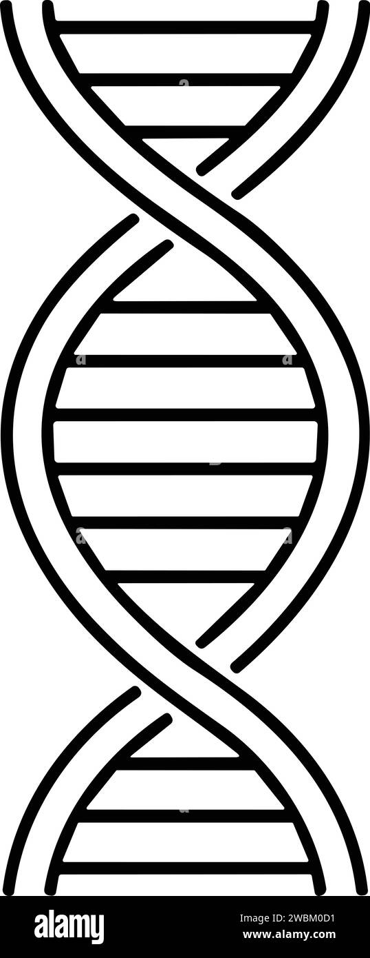 DNA icon. Life gene model bio code genetics molecule medical symbol ...