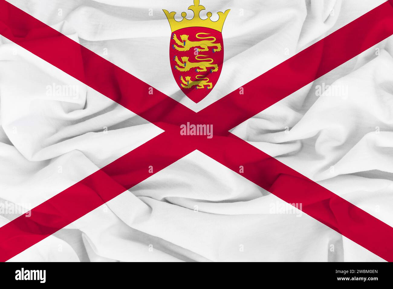 Flag of Jersey, Fabric flag of Jersey. Jersey National Flag, Fabric and Texture Flag Image of ...