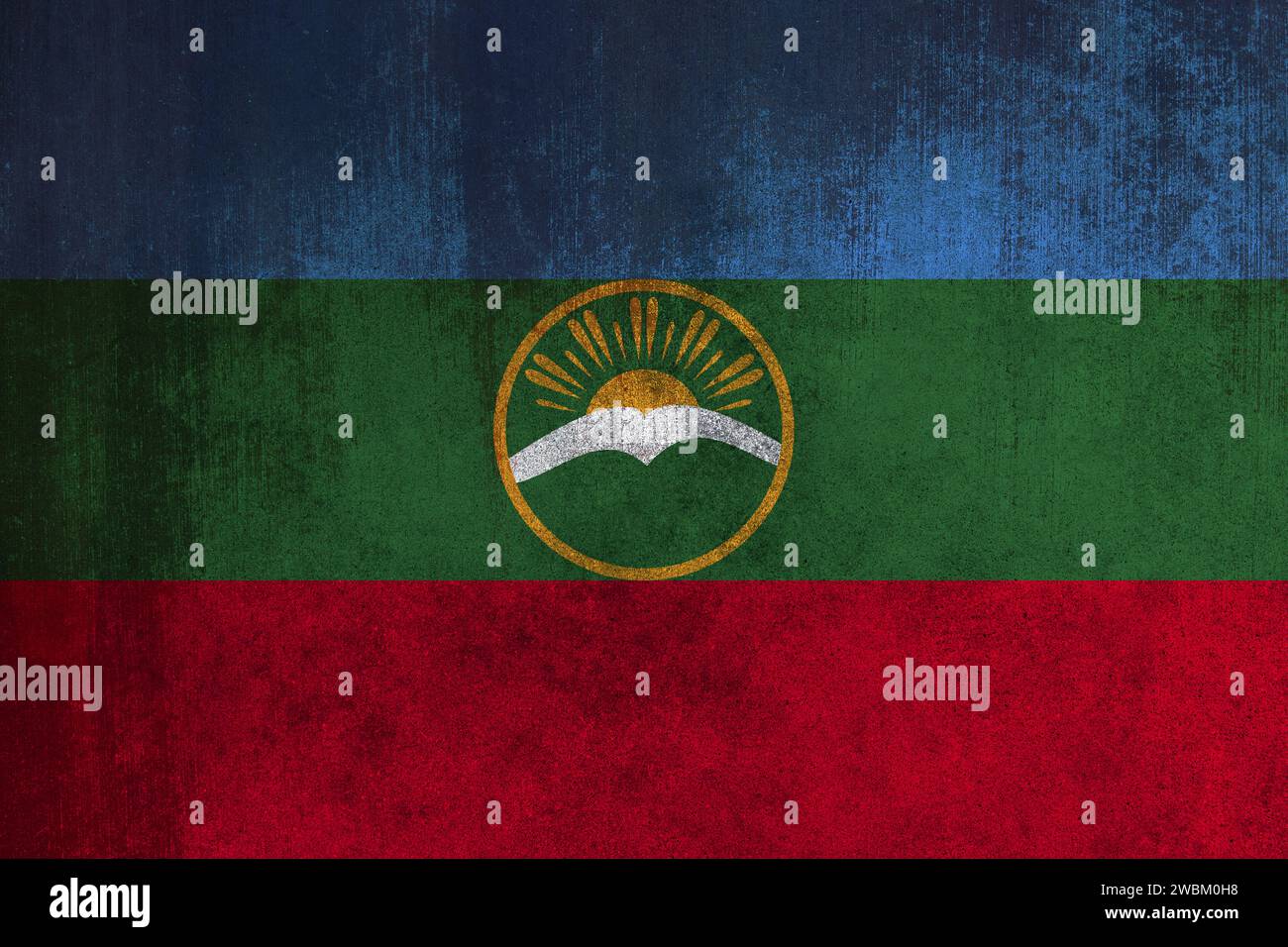 Flag of Karachay Cherkessia, Fabric flag of Karachay Cherkessia ...