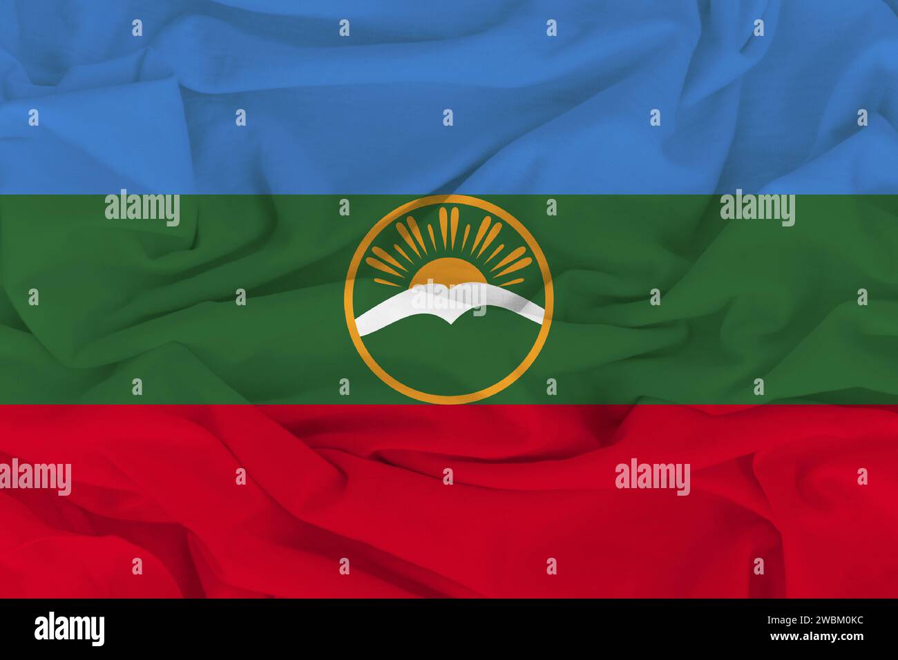 Flag of Karachay Cherkessia, Fabric flag of Karachay Cherkessia ...