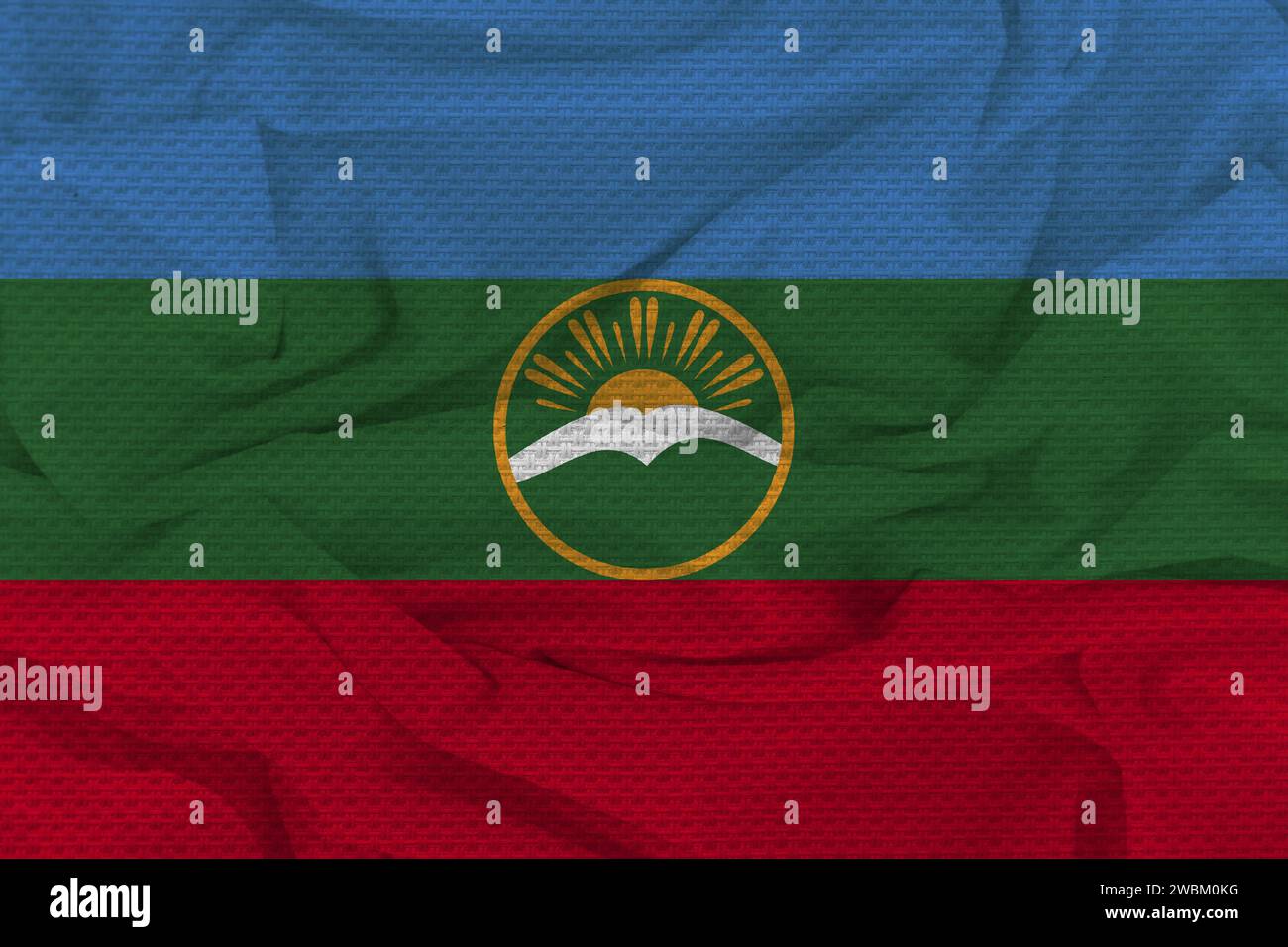 Flag of Karachay Cherkessia, Fabric flag of Karachay Cherkessia ...