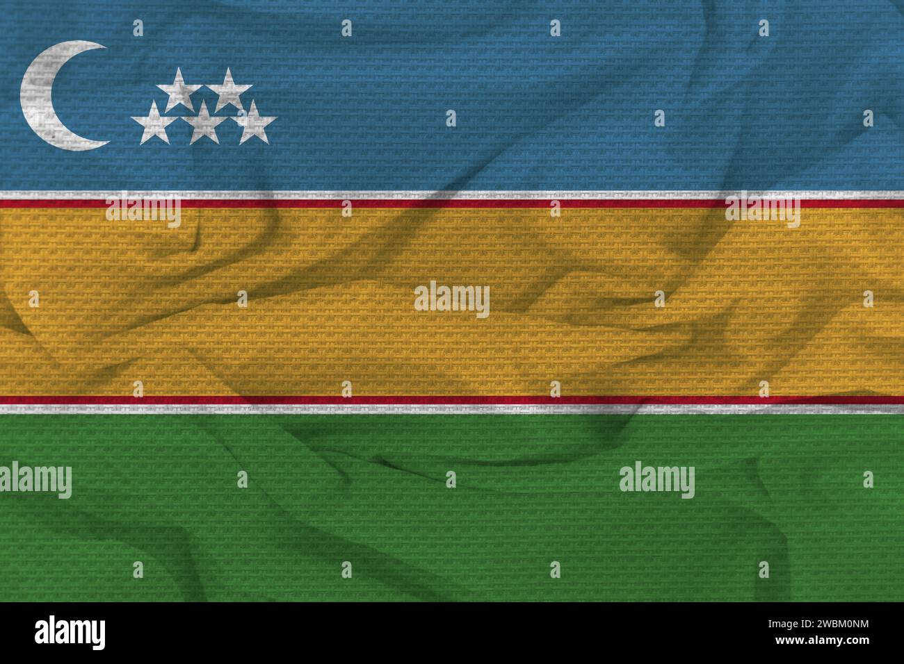 Flag of Karakalpakstan, Fabric flag of Karakalpakstan. Karakalpakstan ...