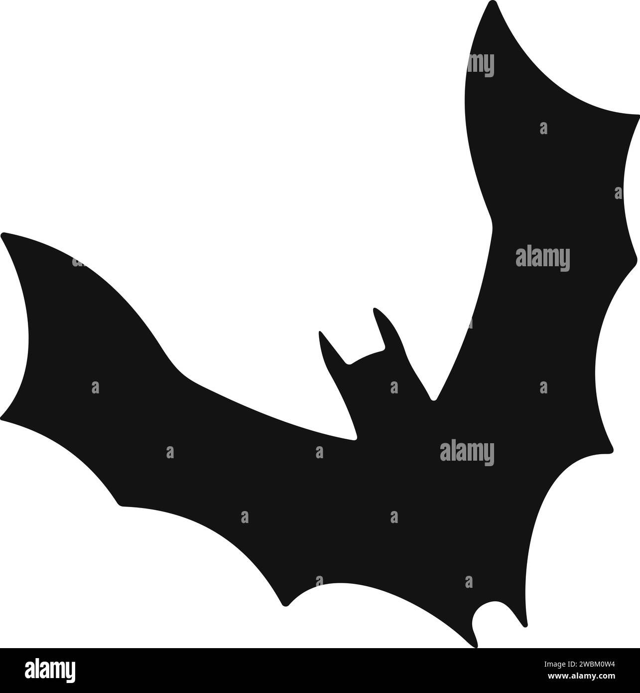 Bat horror flat. Sticker with black mouse for Halloween decoration ...