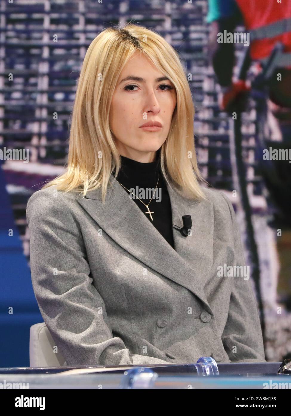 Rome, Italy. 11th Jan, 2024. Rome, Rai ex Teulada studios, TV broadcast ...