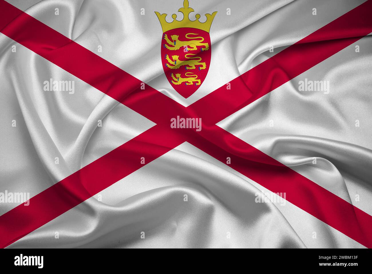 Flag of Jersey, Fabric flag of Jersey. Jersey National Flag, Fabric and Texture Flag Image of ...