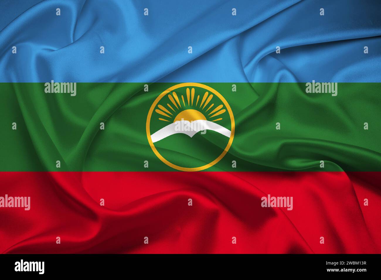 Flag of Karachay Cherkessia, Fabric flag of Karachay Cherkessia ...