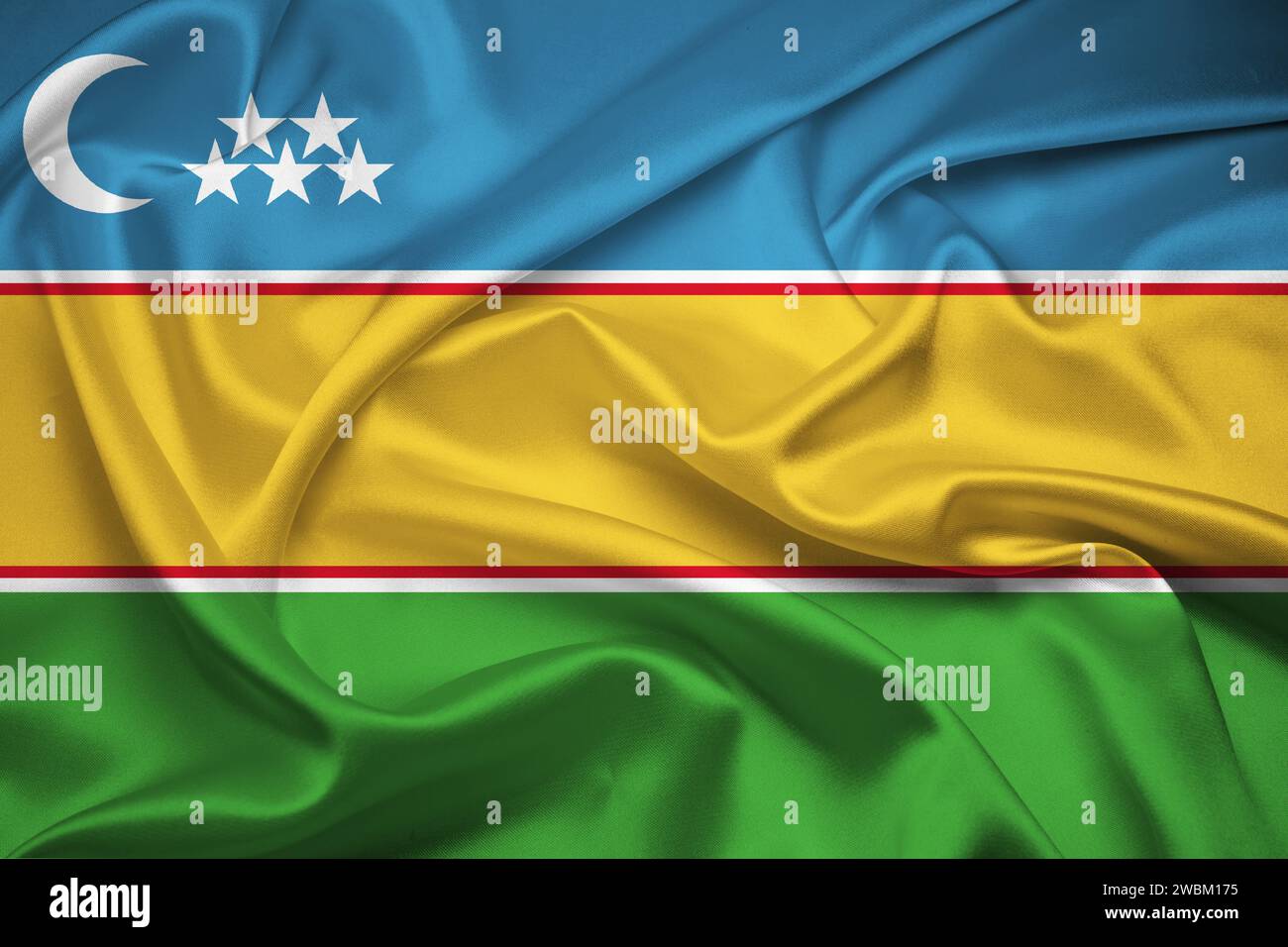 Flag of Karakalpakstan, Fabric flag of Karakalpakstan. Karakalpakstan ...