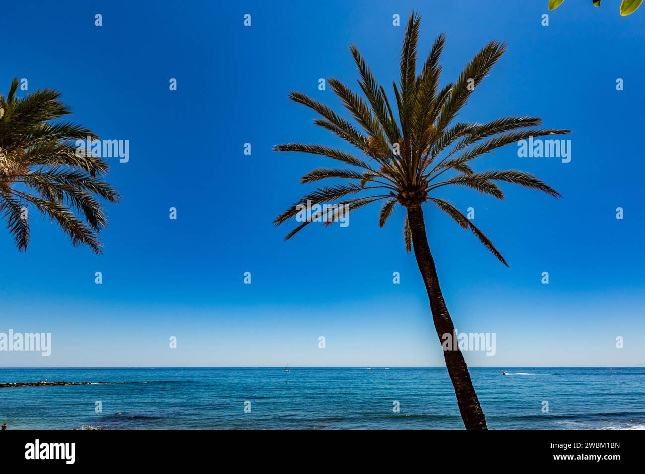 Sea boardwalk view, Andalusia, Southern Spain, fine weather and climate ...