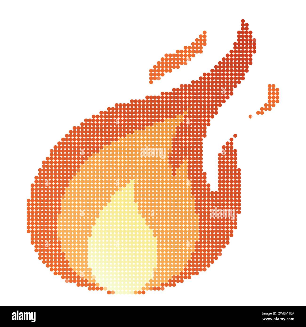 Pixel Dot Fire flames. Cartoon campfire, bright fireball, heat wildfire ...