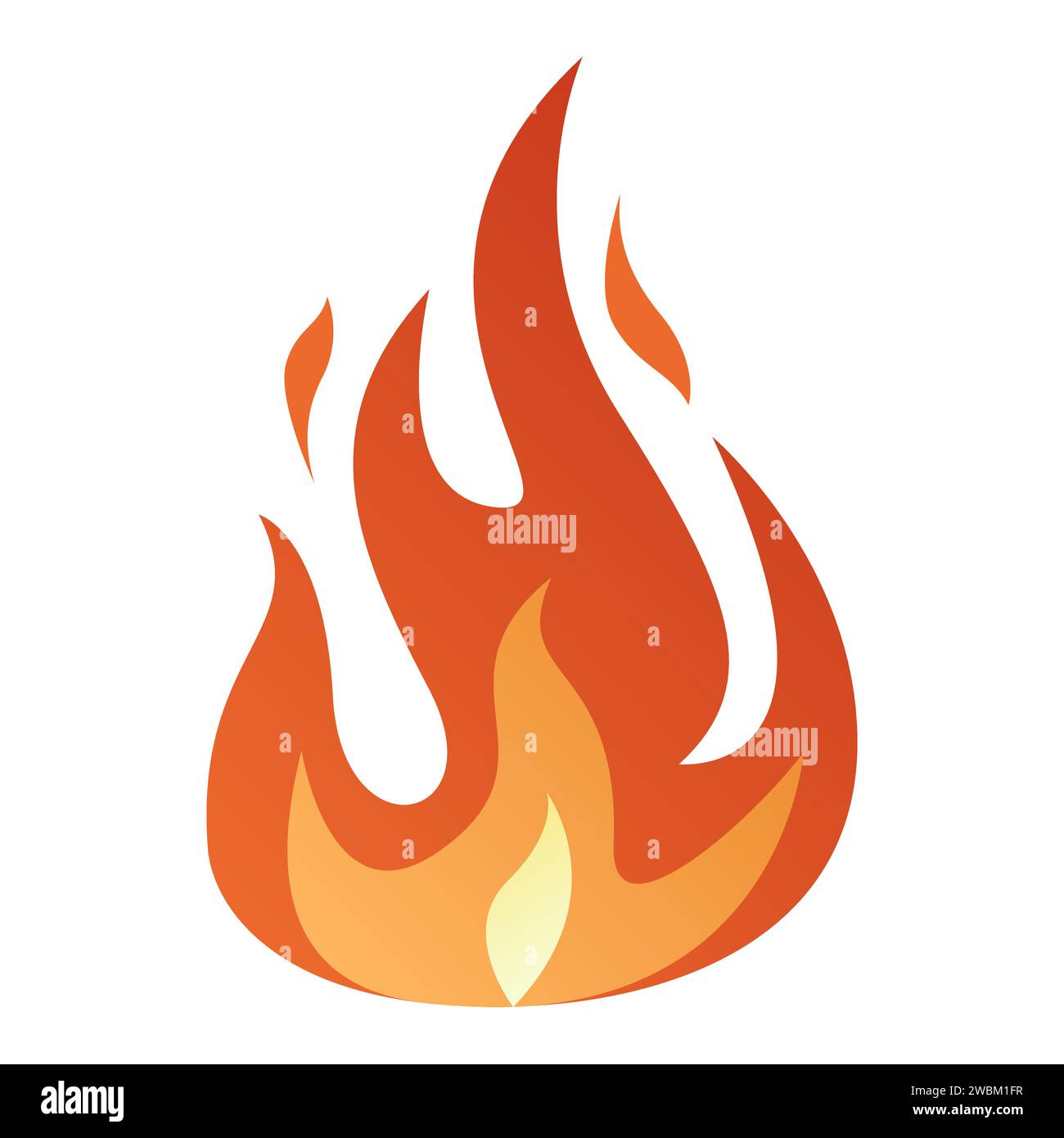 Fire flames. Cartoon campfire, bright fireball, heat wildfire and red ...