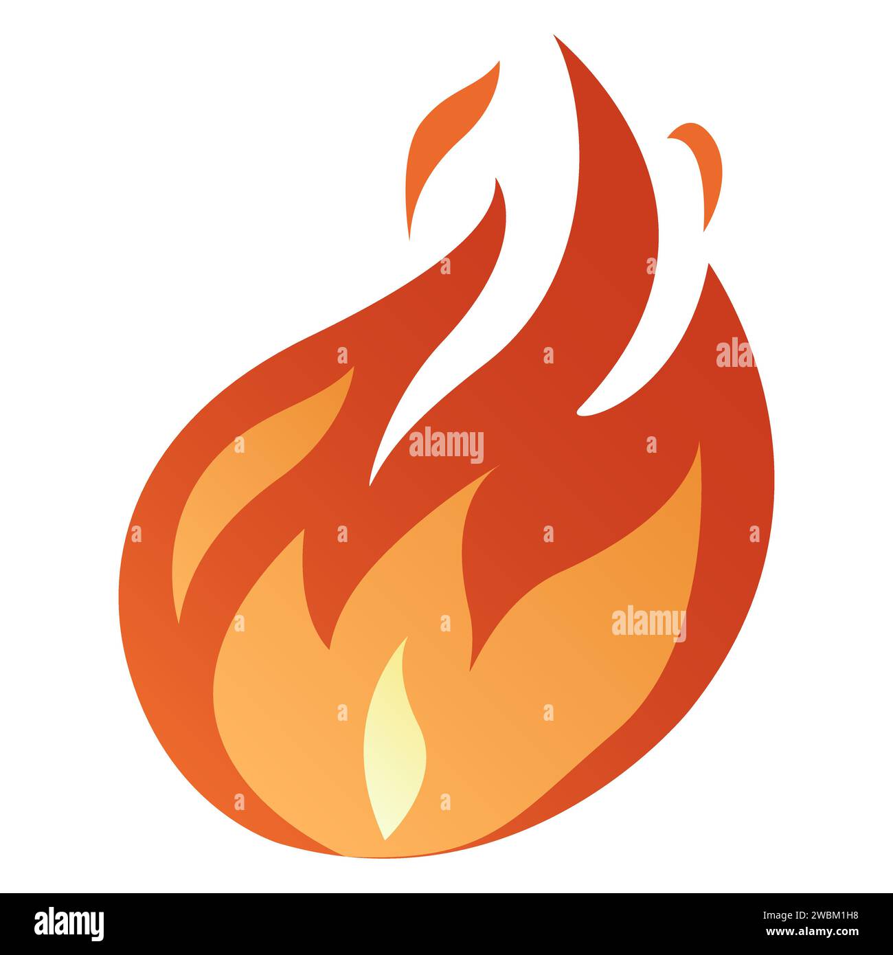 Fire flames. Cartoon campfire, bright fireball, heat wildfire and red ...