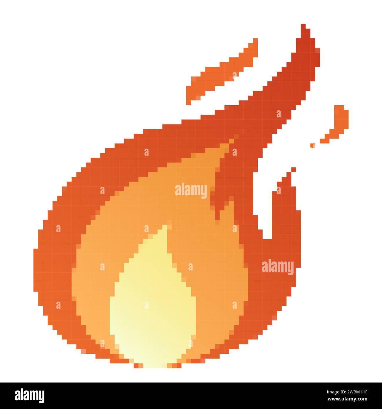 Pixel Fire flames. Cartoon campfire, bright fireball, heat wildfire and ...