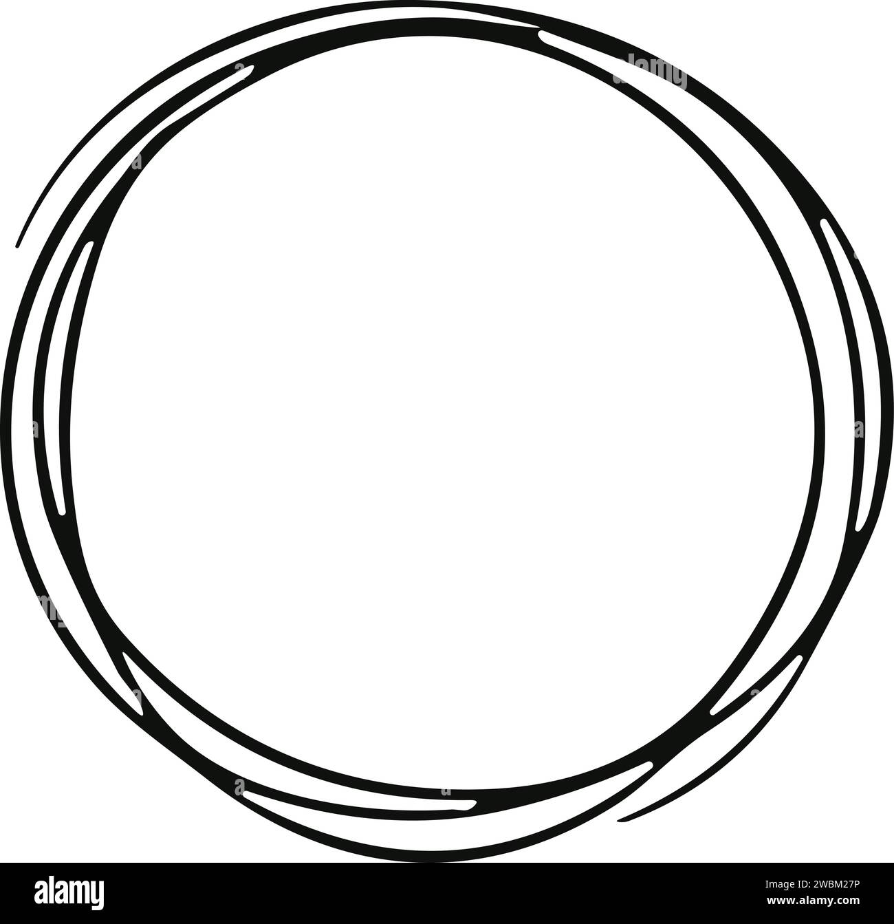 Hand drawn circle line sketch. Vector circular scribble doodle round ...
