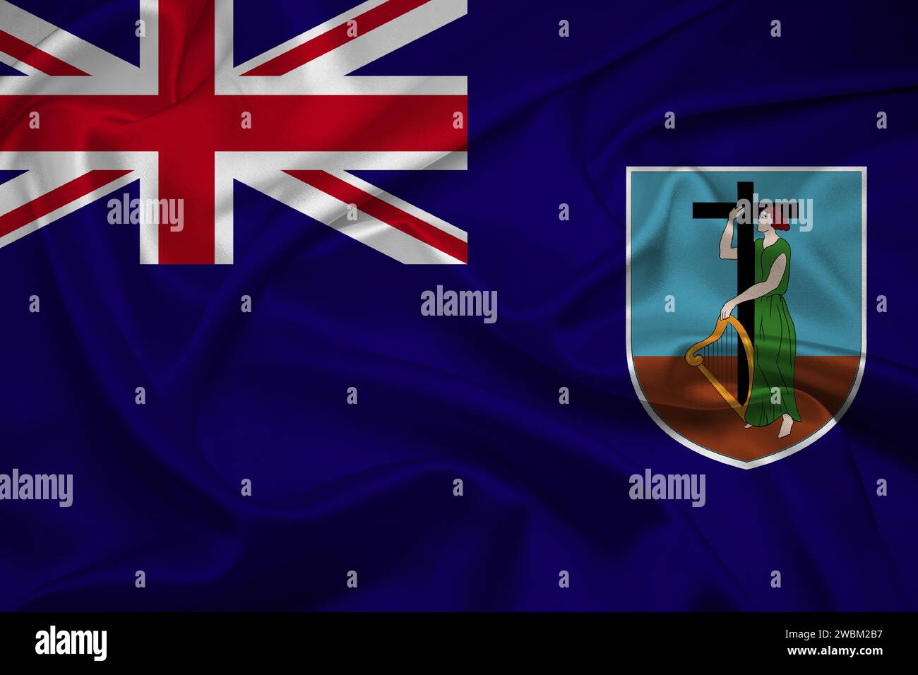 Flag of Montserrat, Fabric flag of Montserrat. Montserrat National Flag ...