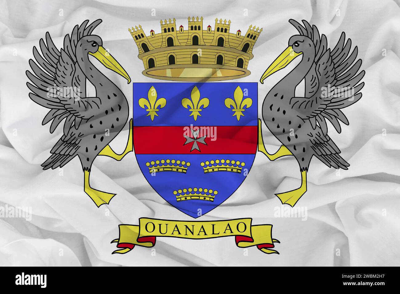 Flag of Saint Barthelemy, Fabric flag of Saint Barthelemy. Saint ...