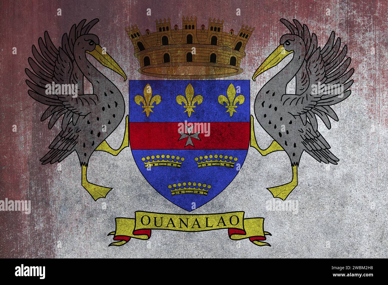 Flag of Saint Barthelemy, Fabric flag of Saint Barthelemy. Saint ...