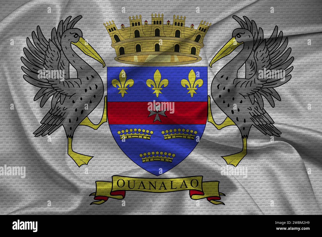 Flag of Saint Barthelemy, Fabric flag of Saint Barthelemy. Saint ...