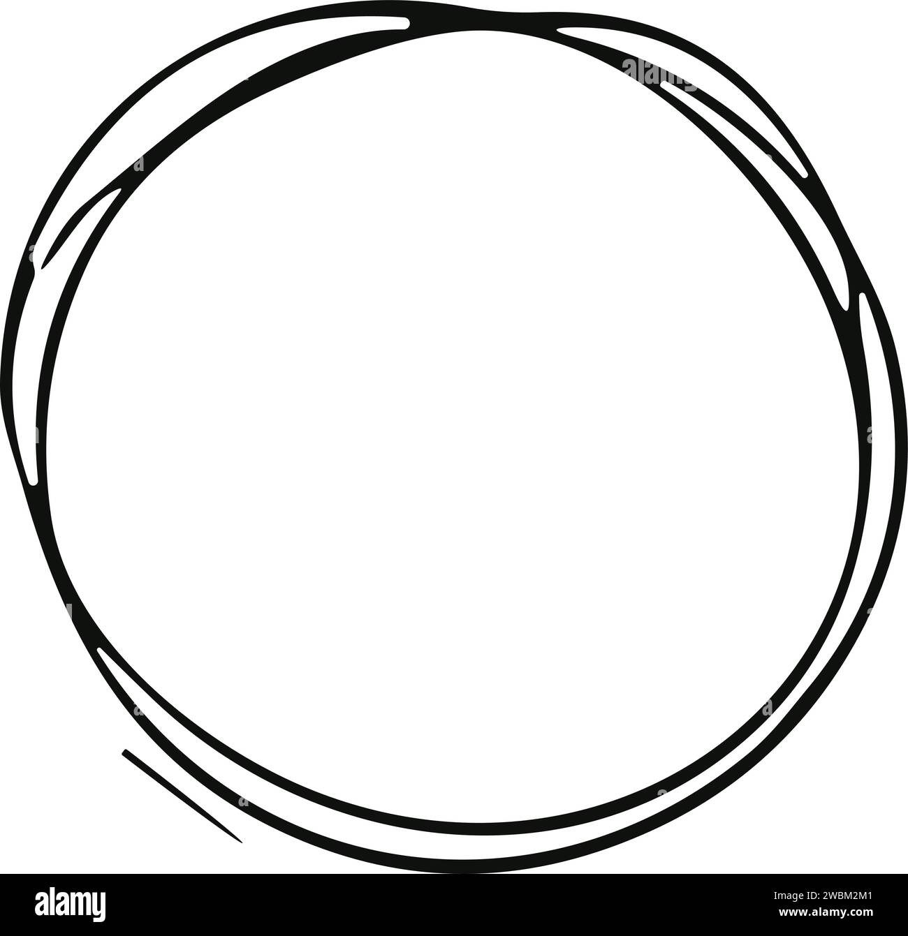 Hand drawn circle line sketch. Vector circular scribble doodle round ...