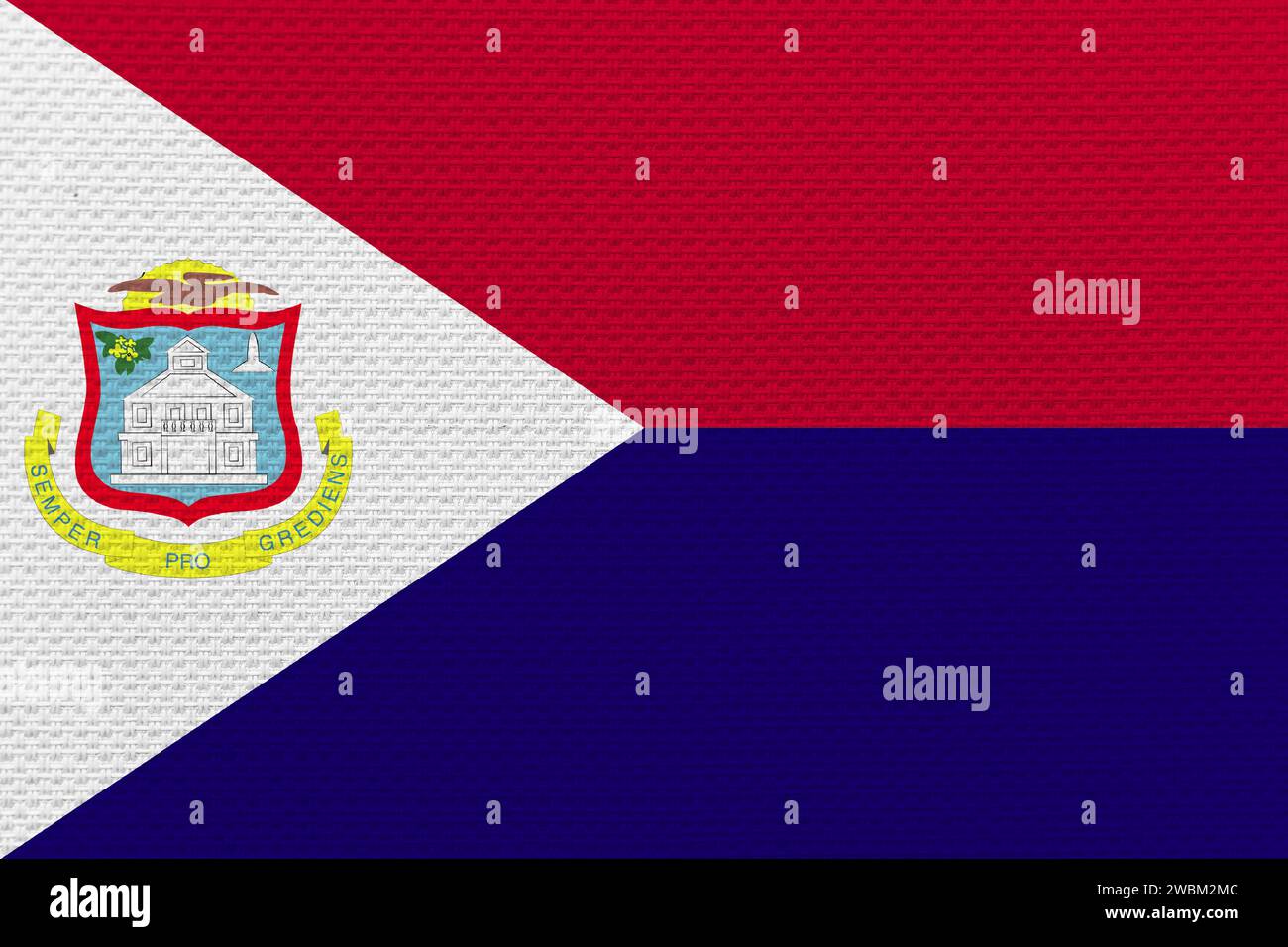 Flag of Saint Martin, Fabric flag of Saint Martin. Saint Martin ...