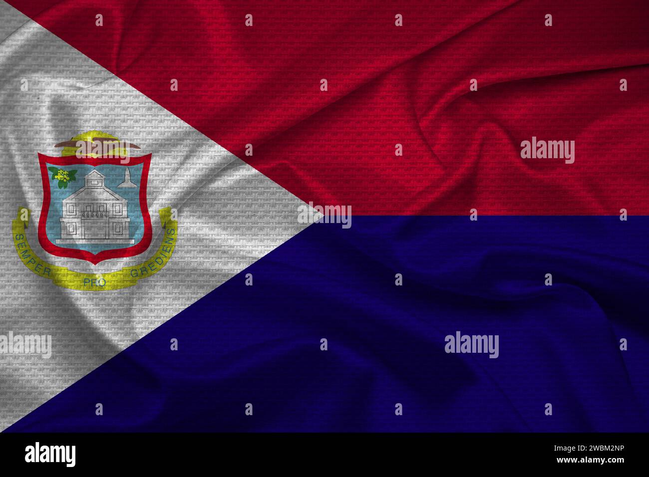 Flag of Saint Martin, Fabric flag of Saint Martin. Saint Martin ...