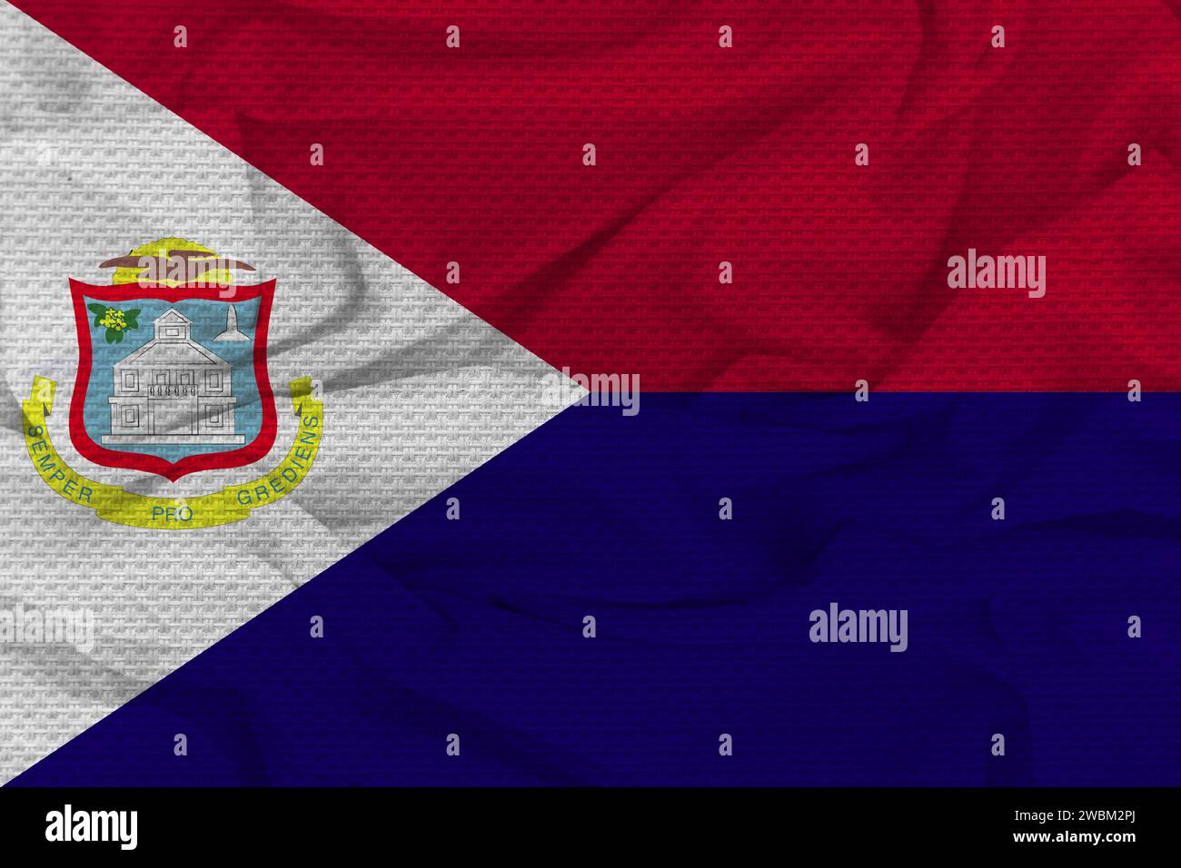 Flag of Saint Martin, Fabric flag of Saint Martin. Saint Martin ...