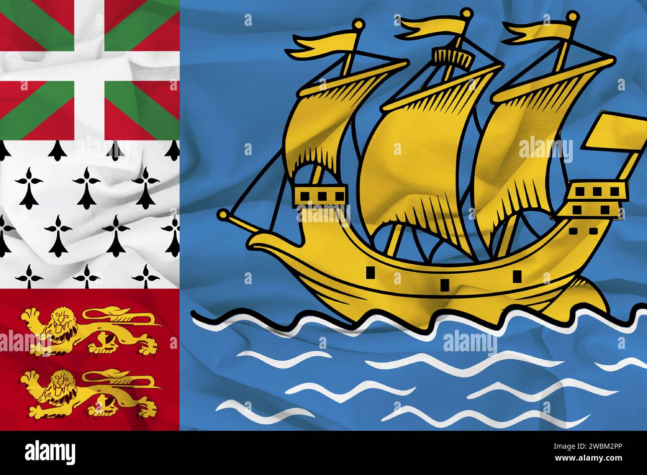 Flag of Saint Pierre and Miquelon, Fabric flag of Saint Pierre and ...