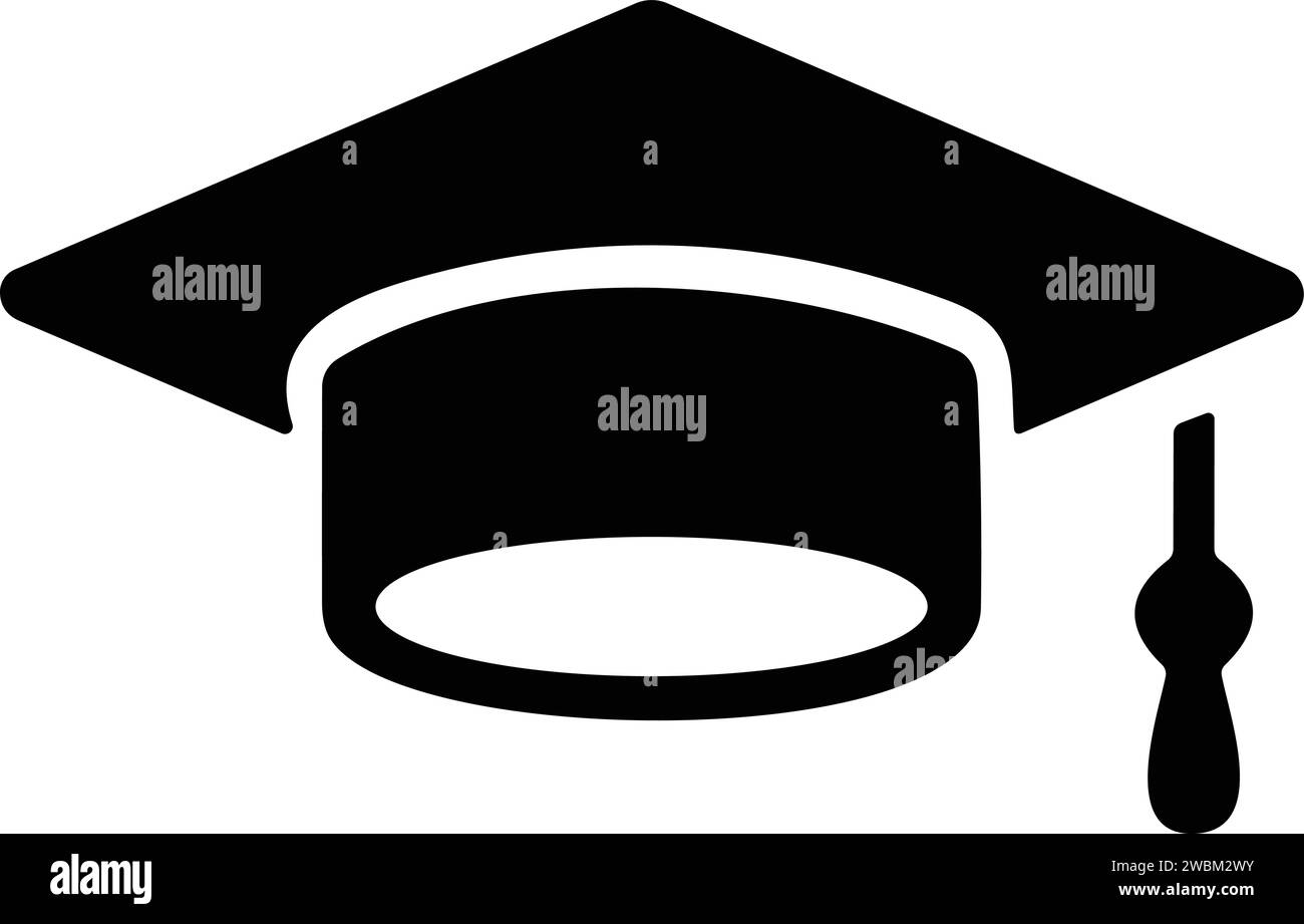 Graduation hat cap icon. Academic cap. Graduation student black cap and ...
